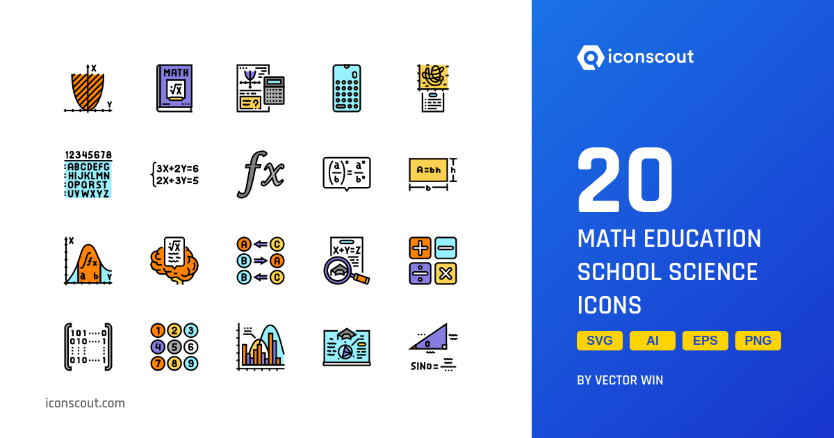 Math Education School Science Icon Pack - 20 Free Download Science ...