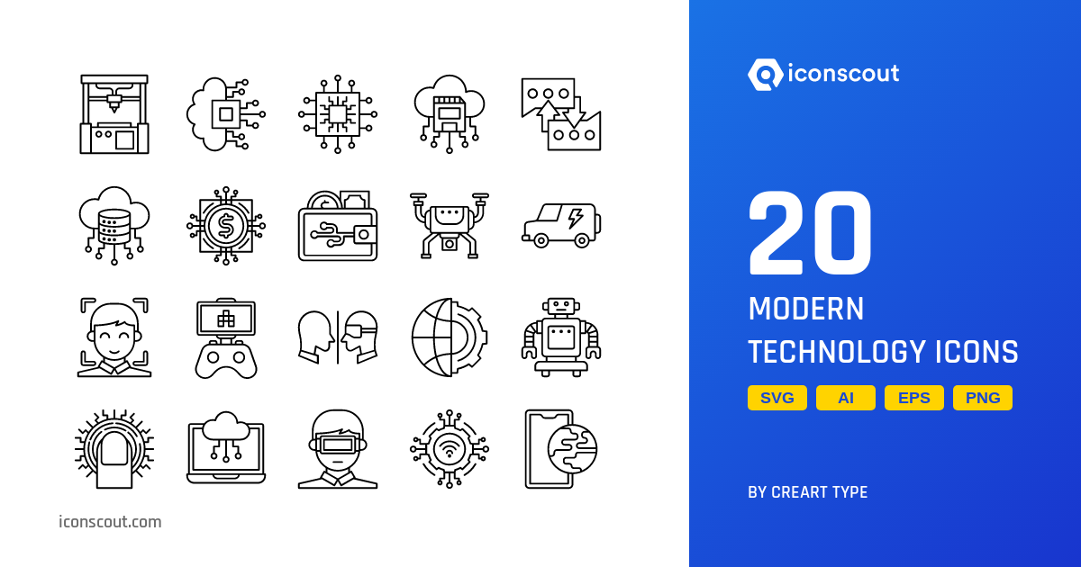 Download Modern Technology Icon pack Available in SVG, PNG & Icon Fonts