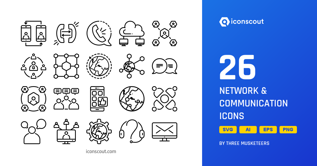 Network & Communication Icon Pack - 26 Free Download Network ...