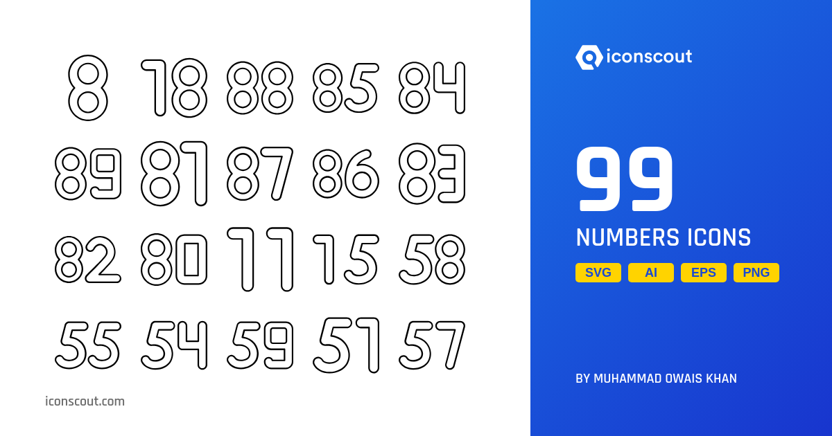 Numbers Icon Pack - 99 Free Download School & Education Icons | IconScout