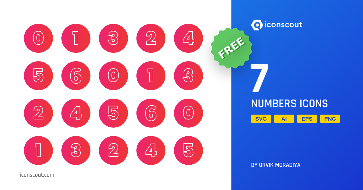 Numbers Icon Pack - 7 Free Download Sign & Symbols Icons | Iconscout