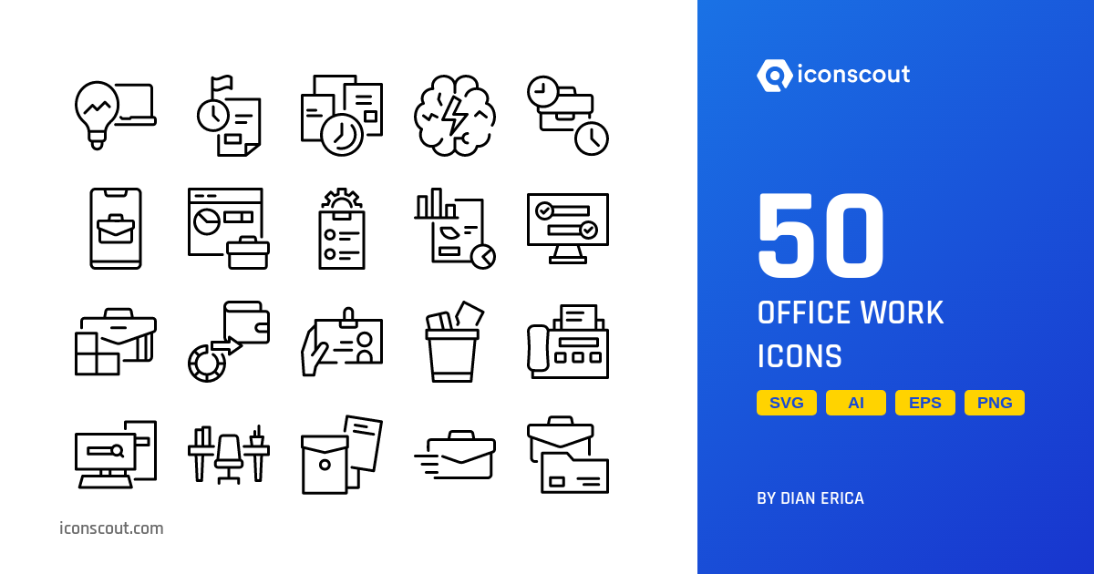 Download Office Work Icon pack Available in SVG, PNG & Icon Fonts