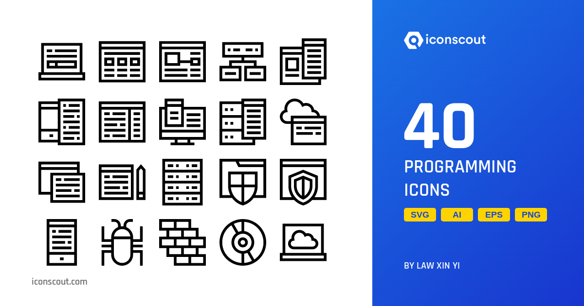 Programming Icon Pack - 40 Free Download Design & Development Icons ...