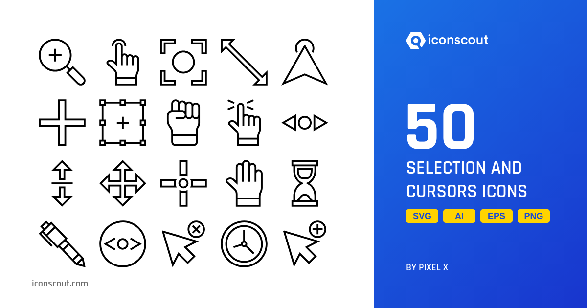 Selection And Cursors Icon Pack - 50 Free Download Miscellaneous Icons ...