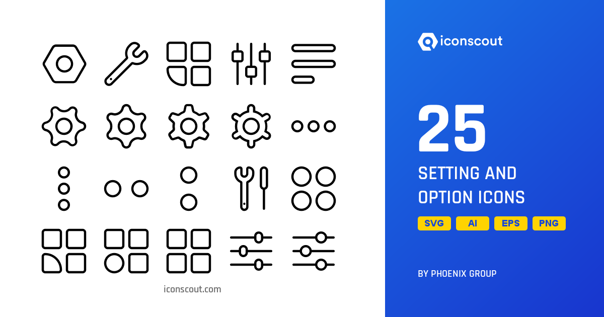 Setting And Option Icon Pack - 25 Free Download User Interface Icons ...