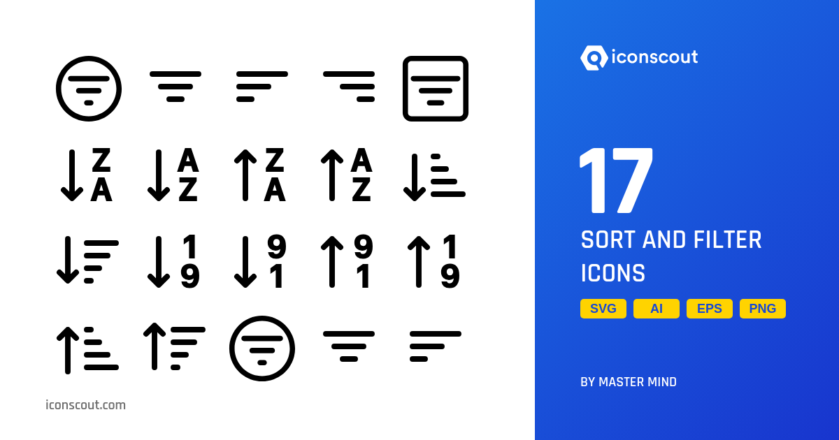 Download Sort And Filter Icon pack Available in SVG, PNG & Icon Fonts