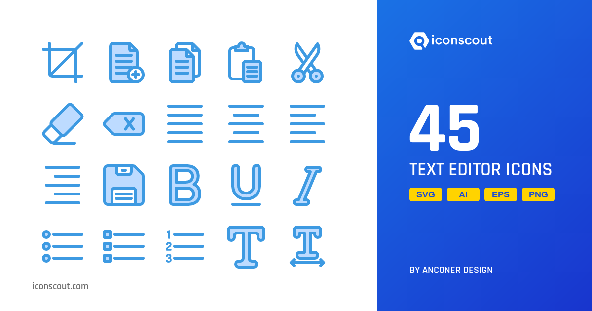 Download Text Editor Icon pack Available in SVG, PNG & Icon Fonts