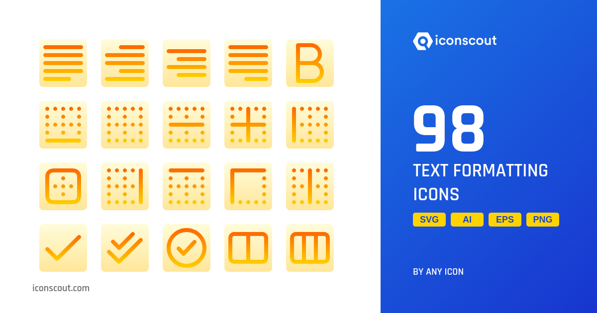 Obtén el paquete de Formato De Texto Icon con 98 recursos gratis de ...