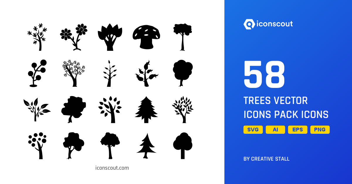 Trees Vector Icons Pack Icon Pack - 58 Free Download Agriculture Icons ...