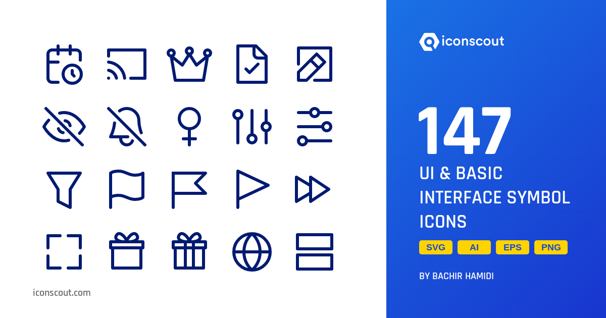 Ui & Basic Interface Symbol Icon Pack - 147 Free Download User ...