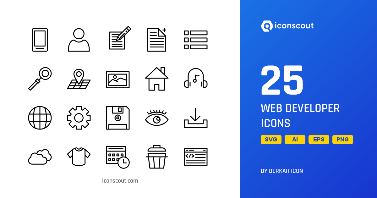 Web Developer Icon Pack - 25 Free Download Design & Development Icons ...