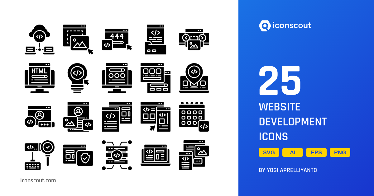Download Website Development Icon pack Available in SVG, PNG & Icon Fonts