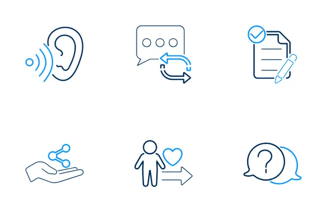 Active Listening Skills Icon Pack - 12 Line Business Icons | SVG, PNG ...