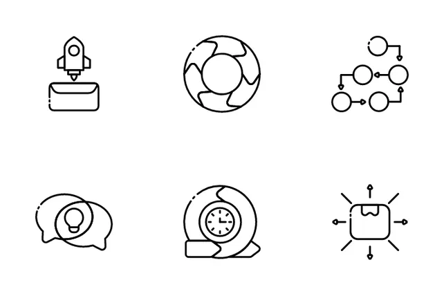 Agile Methodology Icon Pack - 53 Line Business Icons | SVG, PNG, ICO ...