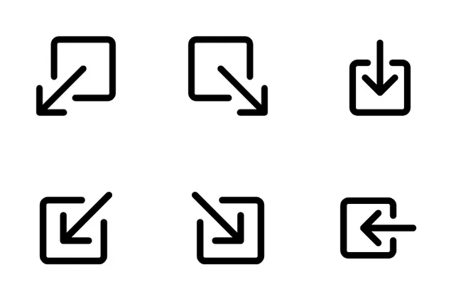 Box Arrows Icon Pack - 16 Line Sign & Symbols Icons | SVG, PNG, ICO ...