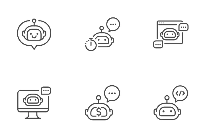 Chatbot Icon Packs, Logos, Symbols - Free Download in SVG, PNG