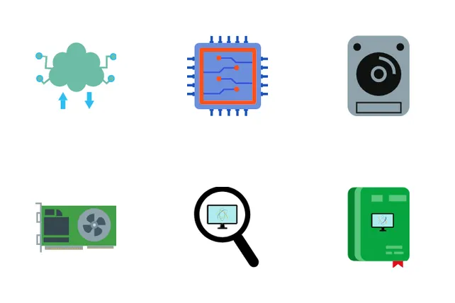 Computer Science Icon Pack - 28 Flat Science & Technology Icons | SVG, PNG, ICO Available