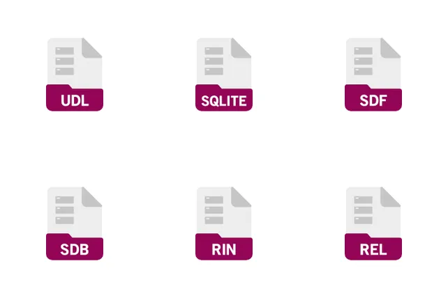 Database File Format Icon Pack - 65 Flat Files & Folders Icons | SVG ...
