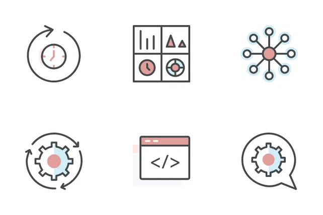Devops Icon Pack - 18 Colored Outline Design & Development Icons | SVG ...