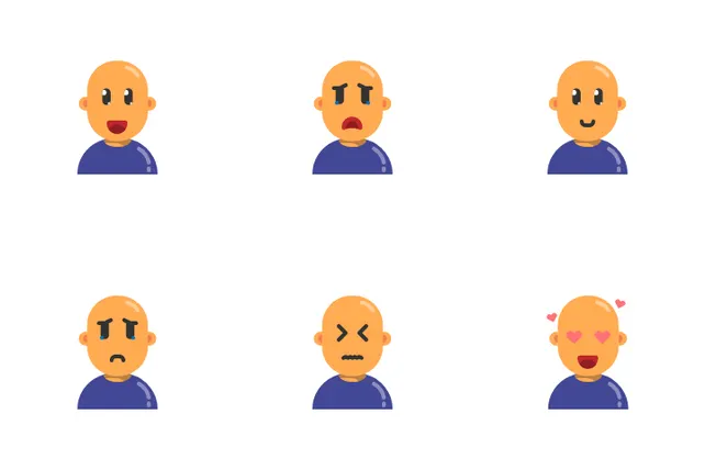 Emoticon Icon Pack - 20 Flat Sign & Symbols Icons | SVG, PNG, ICO Available