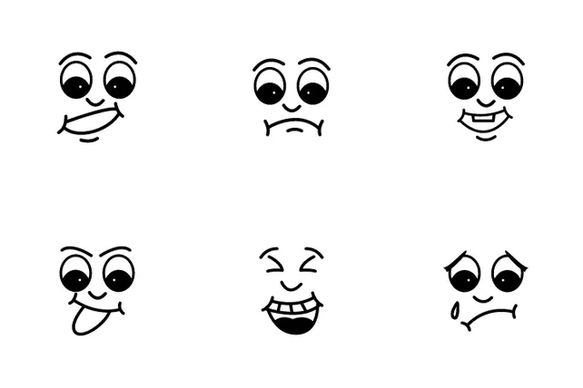 Emoticon Icon Pack - 11 Line Sign & Symbols Icons | SVG, PNG, ICO Available