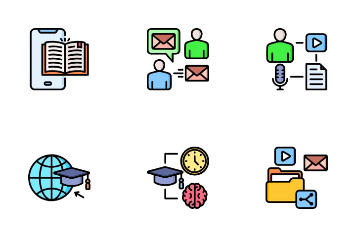 Learning Management System Icon Pack 50 Line Business Icons Svg