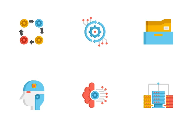 Machine Learning Icon Pack - 65 Flat Science & Technology Icons | SVG ...