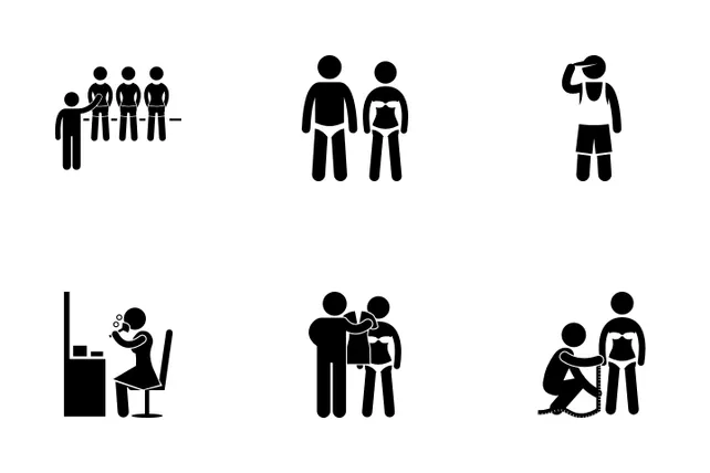 Modeling Icon Pack - 18 Glyph People Icons | Svg, Png, Ico Available