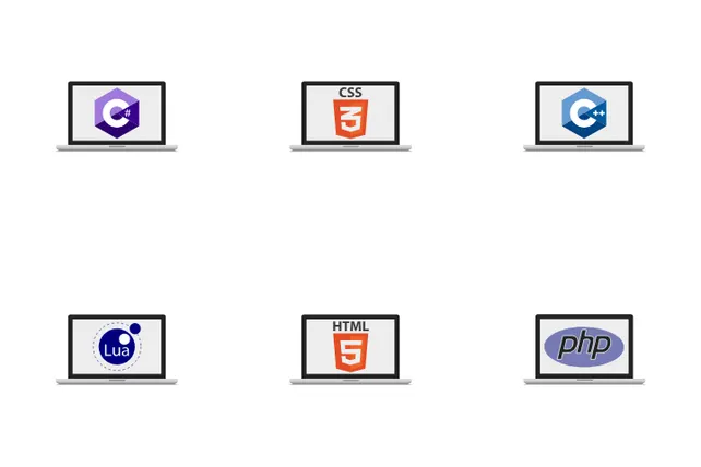 Monitors With Programming Languages Icon Pack - 10 Flat Science ...