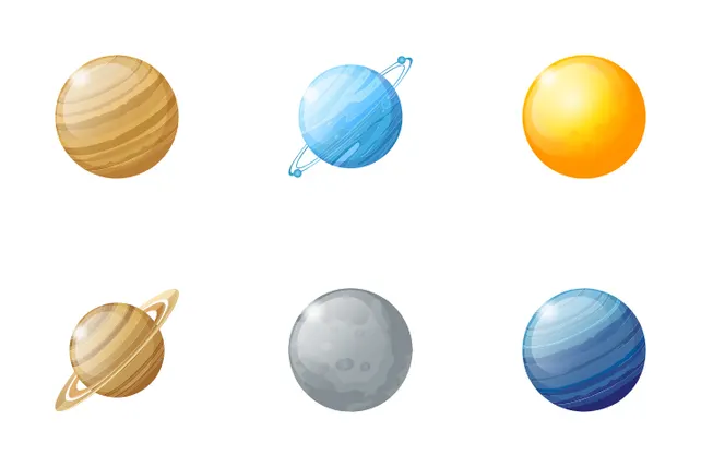 Planets Solar System Icon Pack - 12 Flat Science & Technology Icons ...