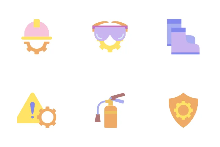 Safety Work Icon Pack - 30 Colored Outline Tools & Equipment Icons ...