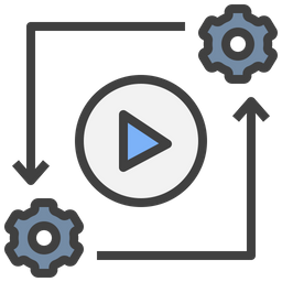 Automatic Process Icon - Download in Colored Outline Style