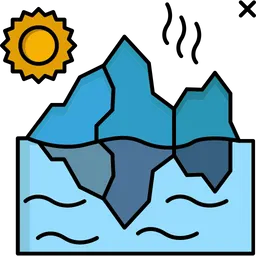 Free Glacier Melting Icon - Download in Colored Outline Style