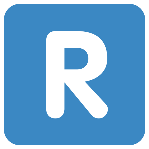 R Icon - Download in Flat Style