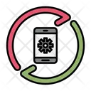 Application Process Icon - Download in Colored Outline Style