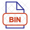 Bin File Icon - Download in Line Style