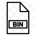 Bin File Icon - Download in Line Style