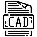 Cad File Icon - Download in Line Style