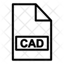 Cad File Icon - Download in Line Style