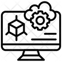 Cloud Virtual Machine Icon - Download in Line Style