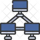 Cluster Computing Icon - Download in Colored Outline Style