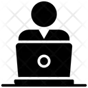 Computer Operator Icon - Download in Glyph Style
