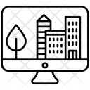 Computer Project Icon - Download in Line Style