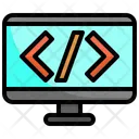 Custom Coding Icon - Download in Colored Outline Style