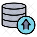 Database Upload Icon - Download in Colored Outline Style