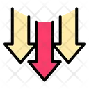 Decrease Arrow Icon - Download in Colored Outline Style