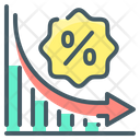 Decrease Chart Icon - Download in Colored Outline Style