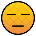 Expressionless Face Emoji Icon - Download in Colored Outline Style