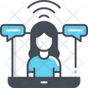 Video Conference Icon - Download in Colored Outline Style