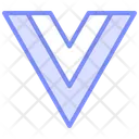 Vue-js Icon - Download in Colored Outline Style